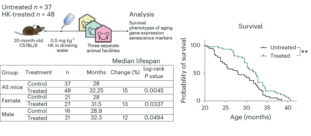 A Botanical Extract Extends Lifespan and Healthspan in Mice